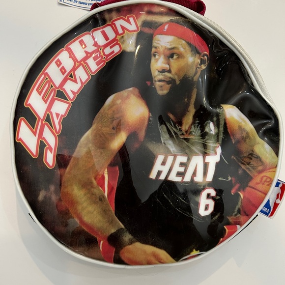 NBA | Other | Nba Rare Lebron James Heat Round Lunch Bag Red And Black ...